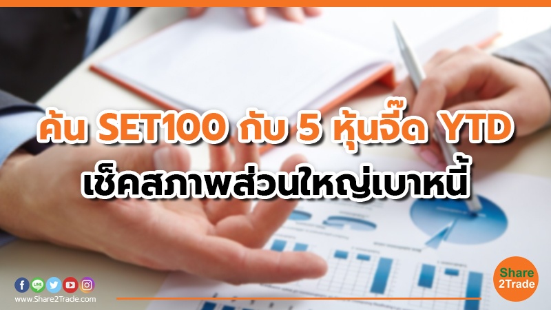 ค้น SET100 กับ 5 หุ้นจี๊ด YTD เช็คสภาพส่วนใหญ่เบาหนี้ | Share2Trade